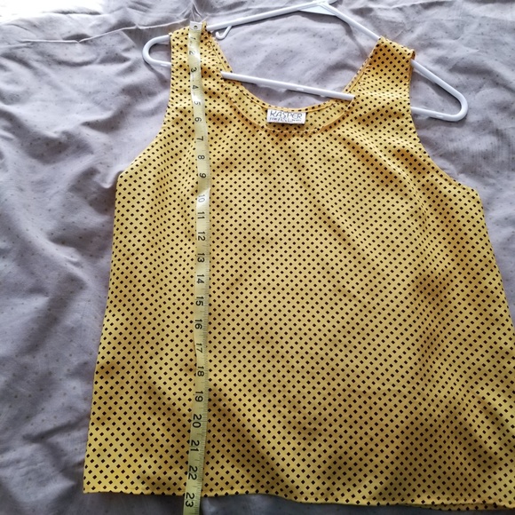 Kasper | Tops | Kasper Asl Petite Yellow Black Dot Blouse P | Poshmark
